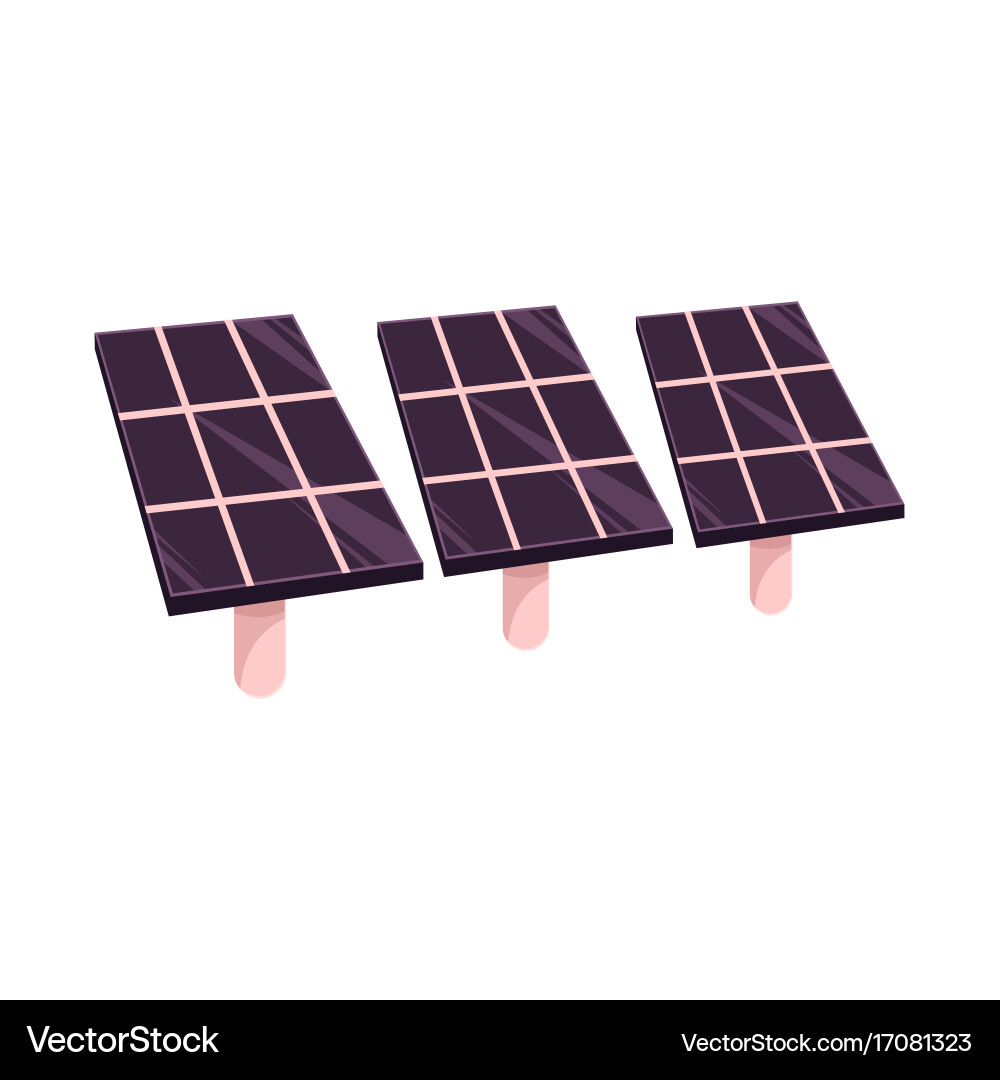 Flat solar panels battery sun power station Vector Image