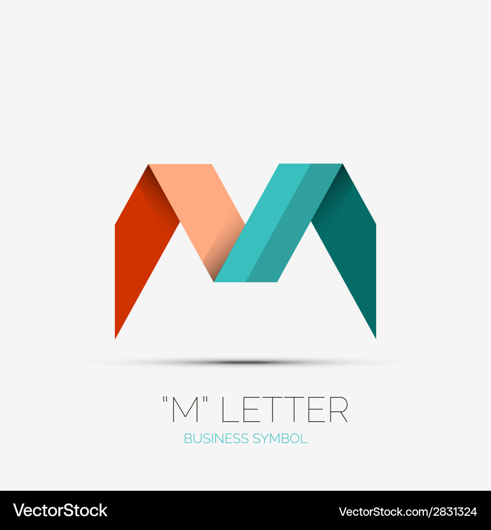 M letter company logo minimal design Royalty Free Vector