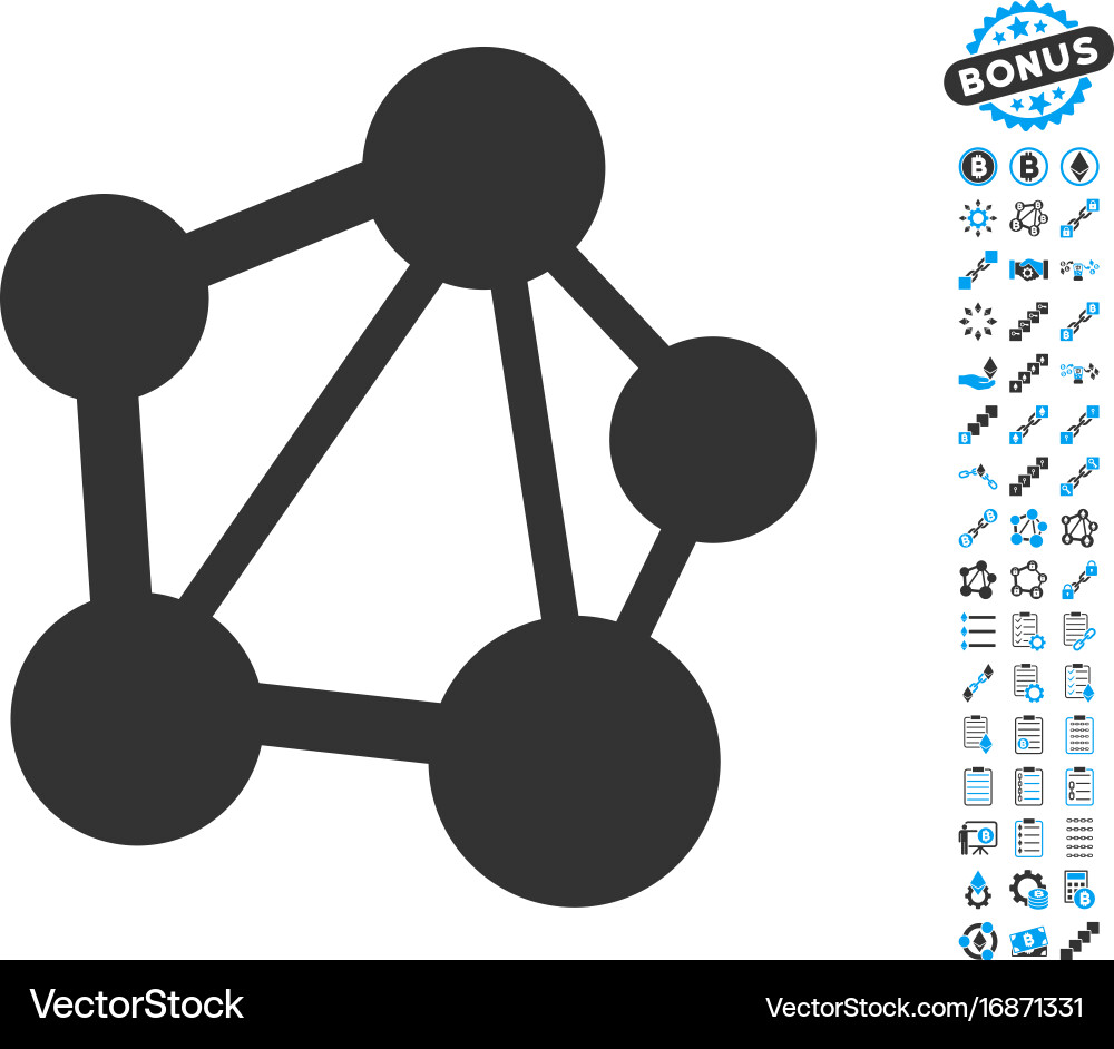 Network icon with bonus pictograms Royalty Free Vector Image