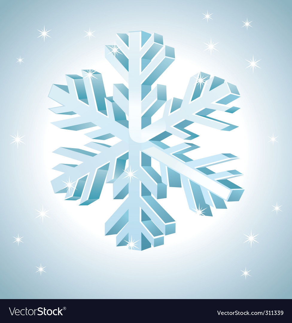 3d snowflake Royalty Free Vector Image - VectorStock
