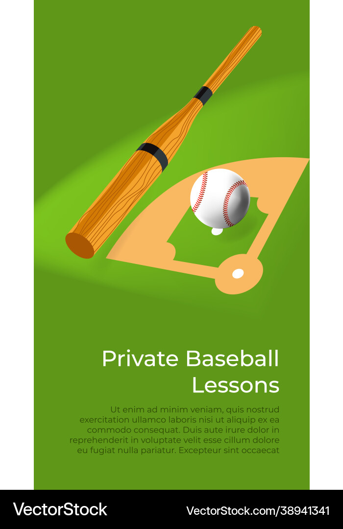 Private baseball lessons learning to play Vector Image