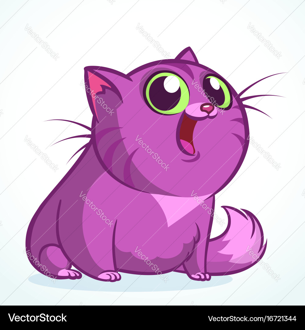 Funny fat cat cartoon Royalty Free Vector Image