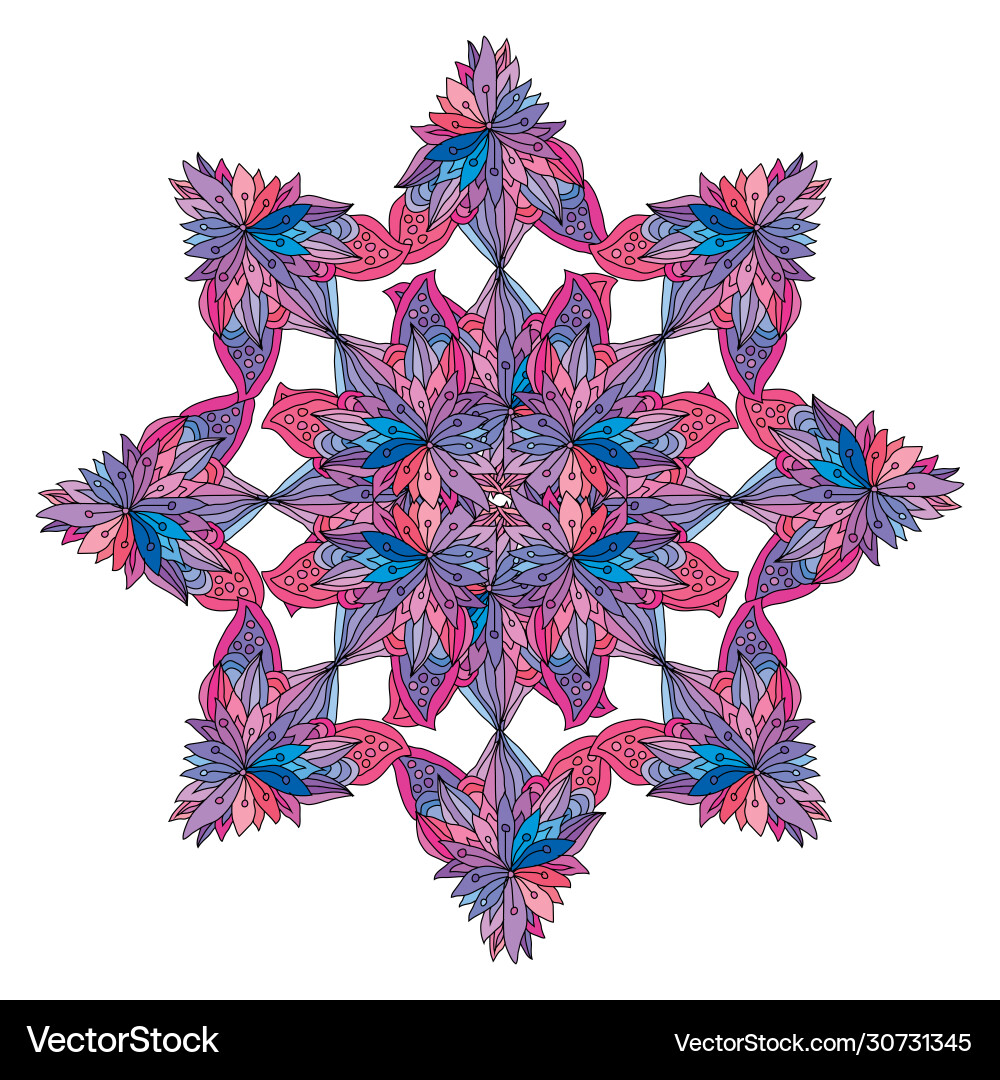 Floral mandala Royalty Free Vector Image - VectorStock