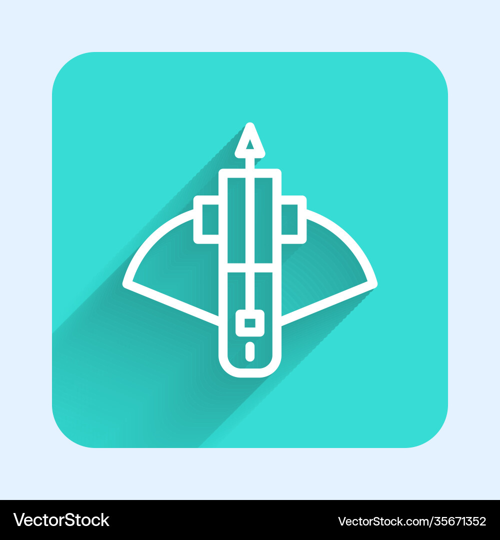 White line battle crossbow with arrow icon Vector Image