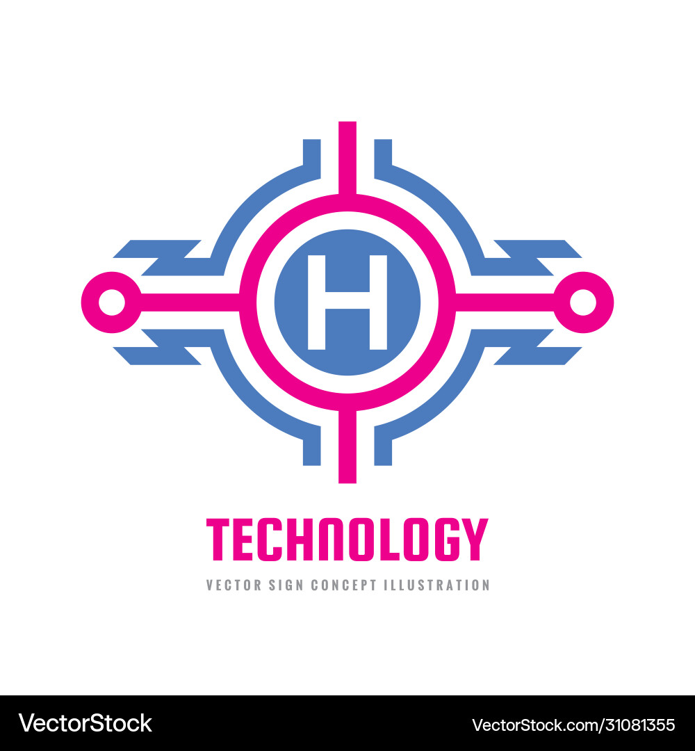Technology letter h - logo template concept Vector Image