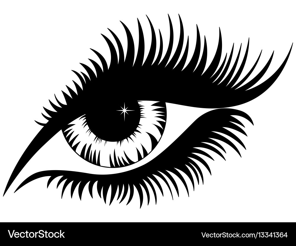 Female eye black silhouette Royalty Free Vector Image