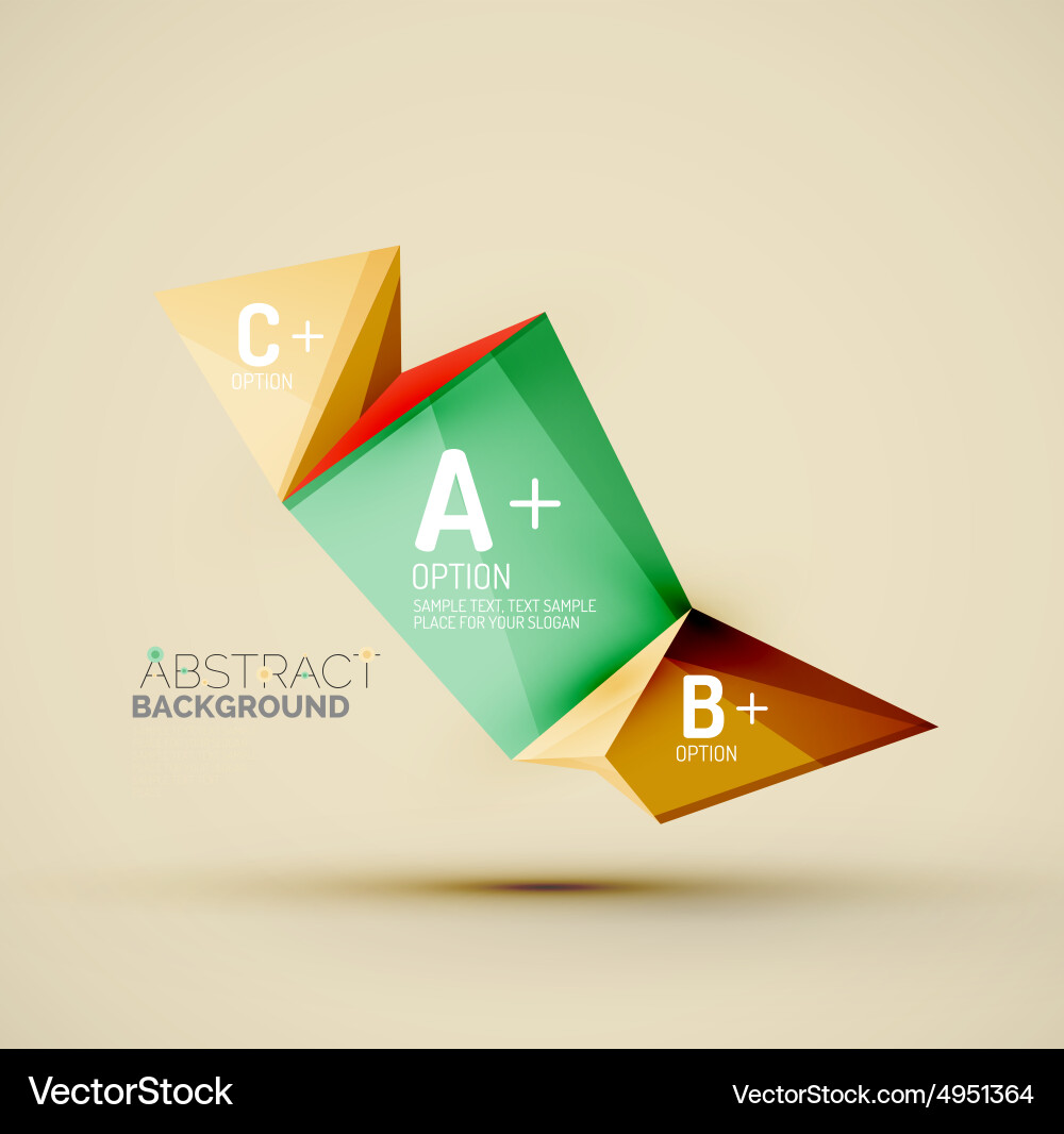 Geometric shapes with sample text abstract Vector Image