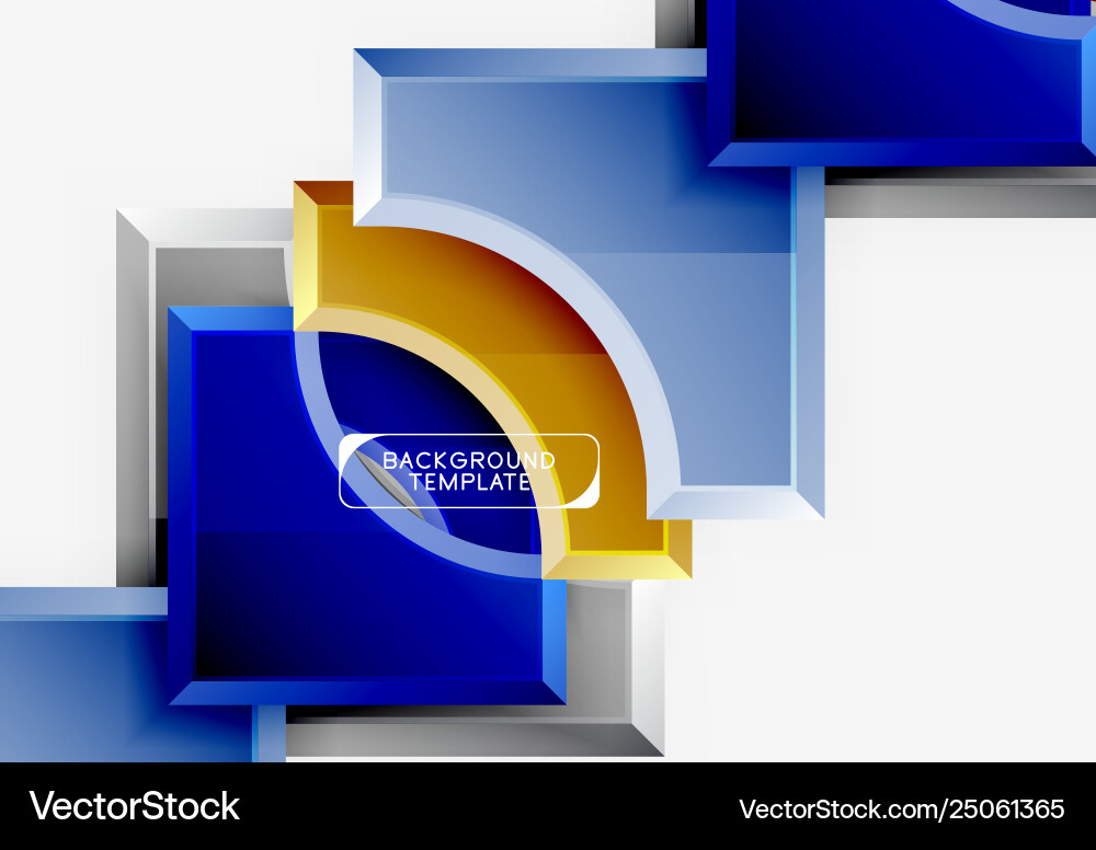 3d futuristic shapes abstract background Vector Image