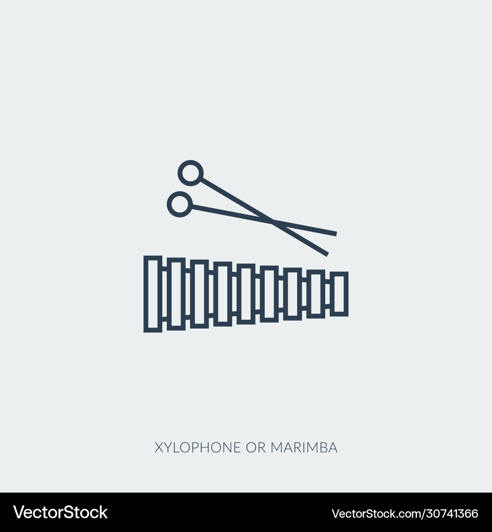 Outline icon music - marimba Royalty Free Vector Image