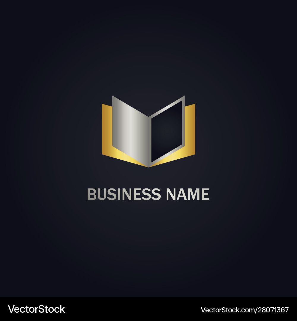 Open book gold logo Royalty Free Vector Image - VectorStock