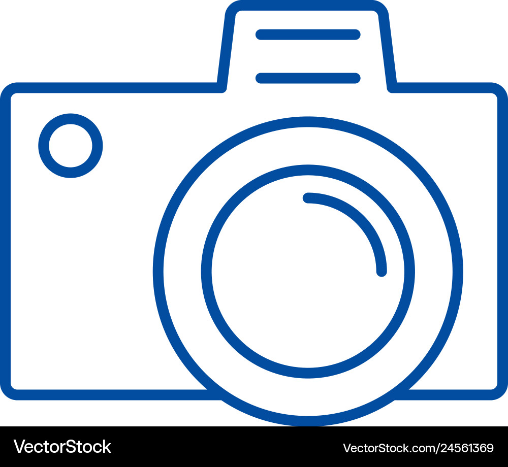 Photo camera sign line icon concept camera Vector Image
