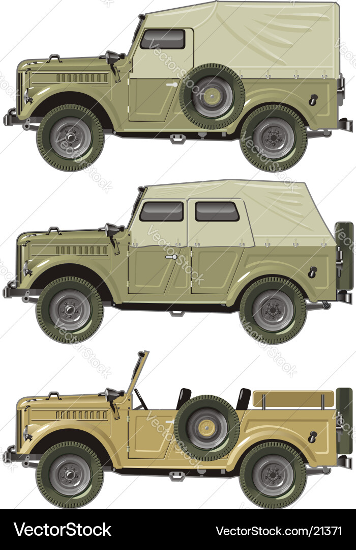Retro jeep set Royalty Free Vector Image - VectorStock