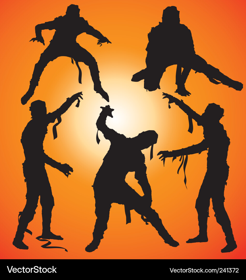 Mummy silhouettes Royalty Free Vector Image - VectorStock