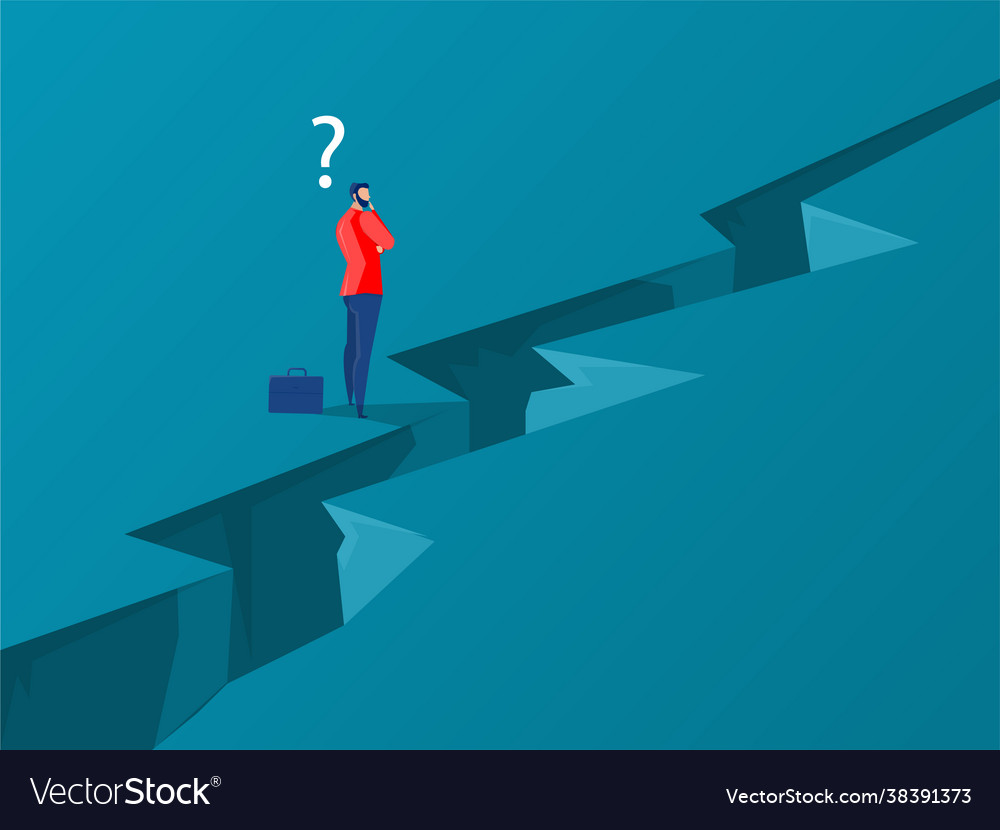 Businessman standing with thinking overcomes Vector Image Businessman standing with thinking overcomes Vector Image