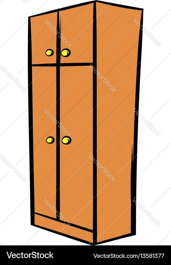 Brown wardrobe icon cartoon Royalty Free Vector Image