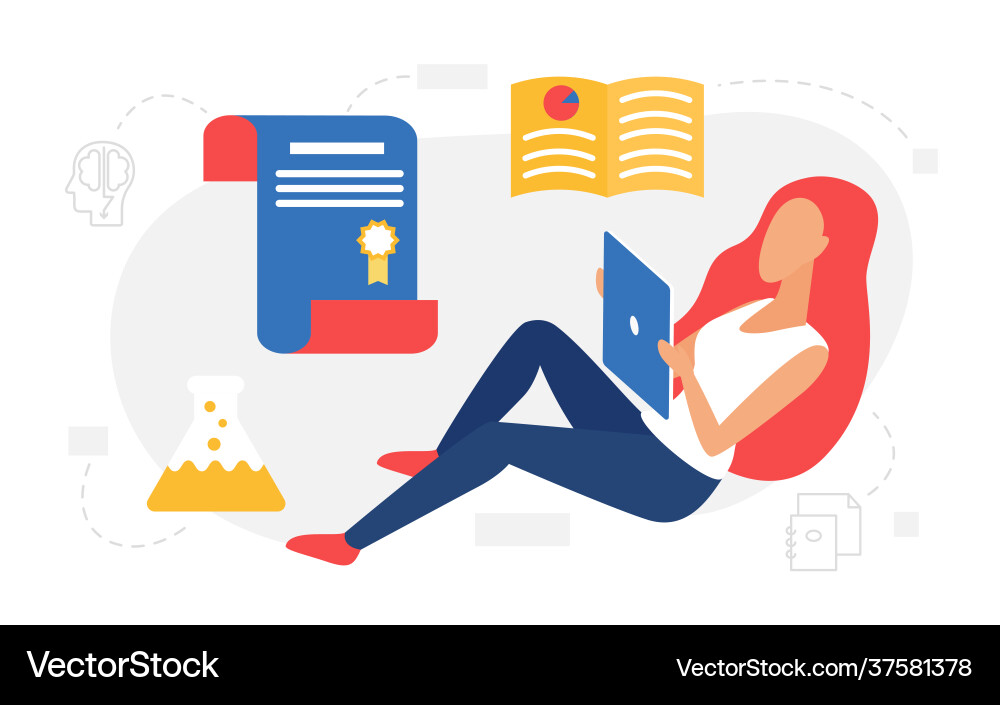 Educational technology online education Royalty Free Vector