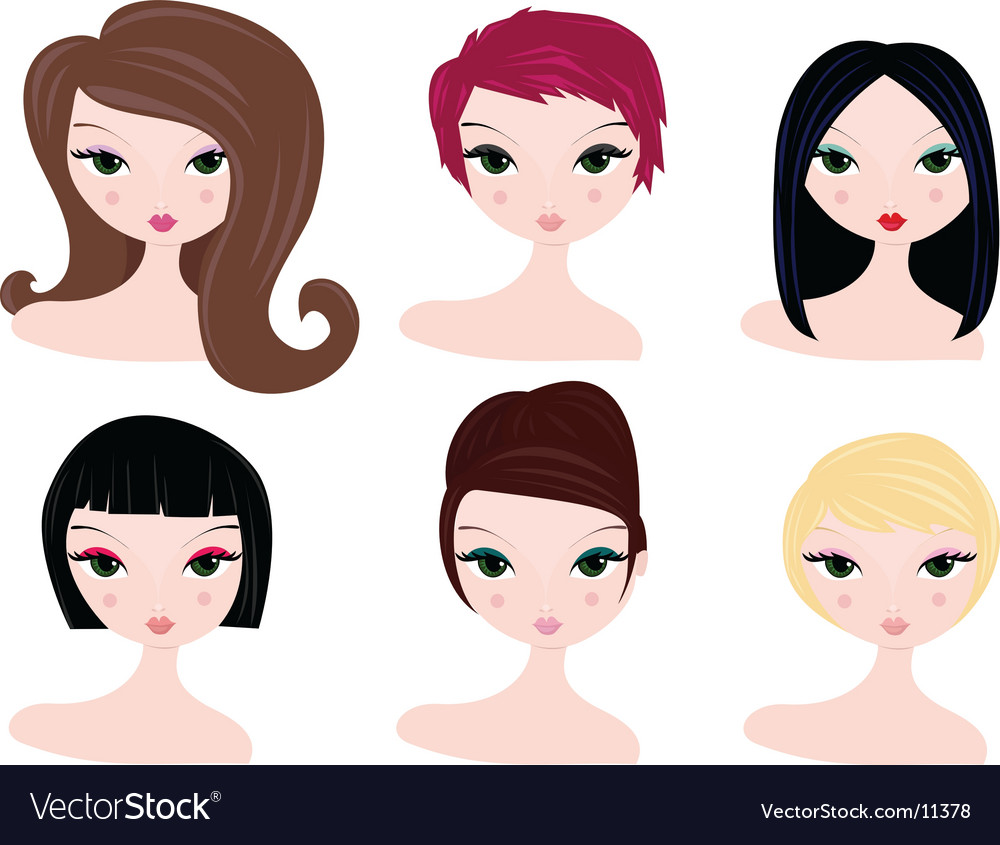 Hairstyles For Women Royalty Free Vector Image