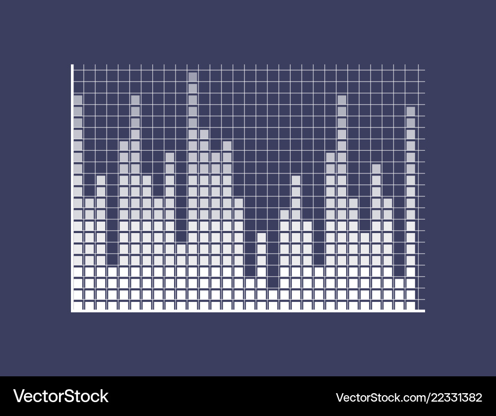 Sound bars composed of squares on coordinates Vector Image