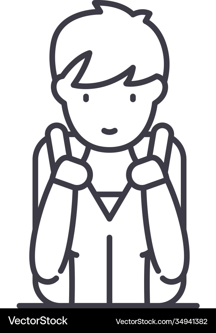 Student icon linear isolated thin Royalty Free Vector Image