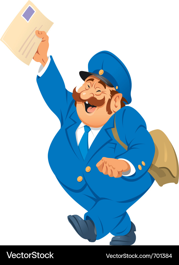 Postman with letters Royalty Free Vector Image