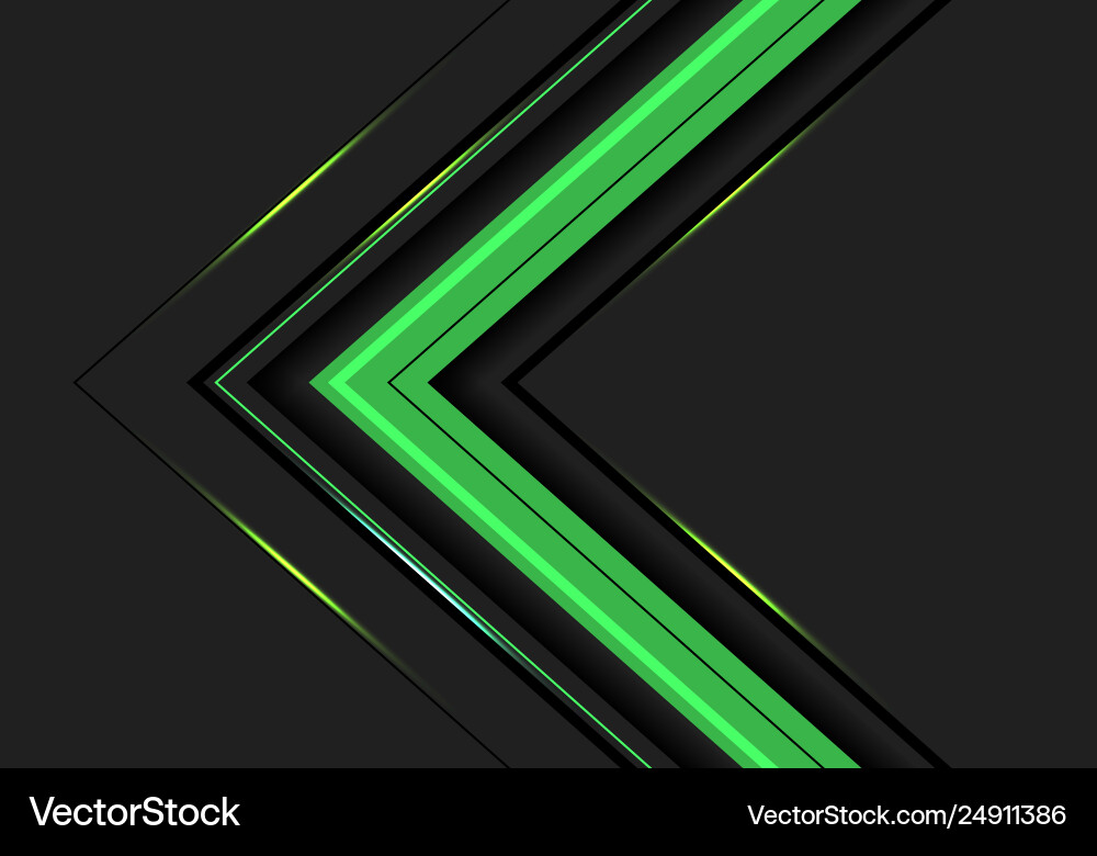 Green light arrow direction on dark grey Vector Image