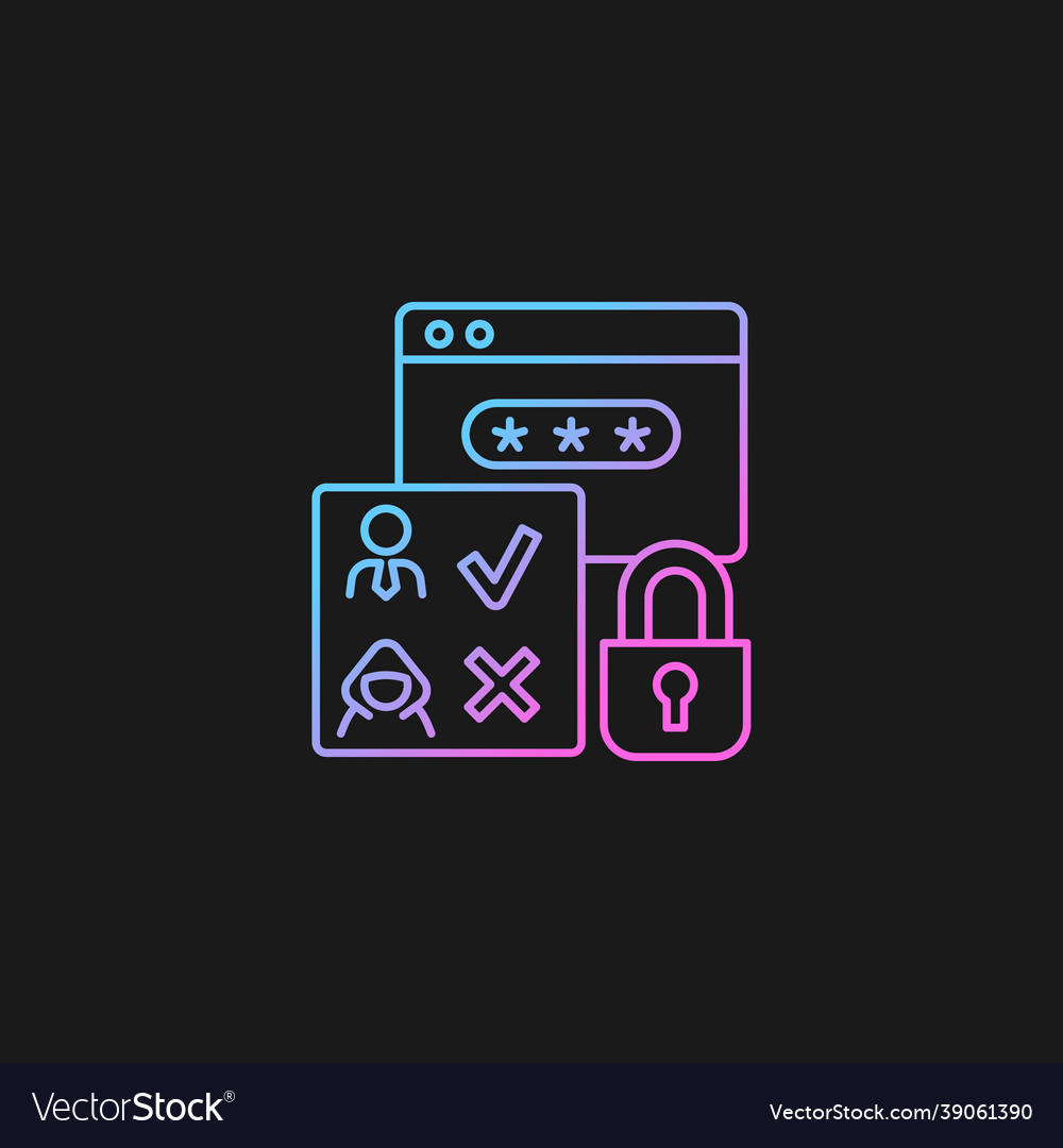Access control gradient icon for dark theme Vector Image