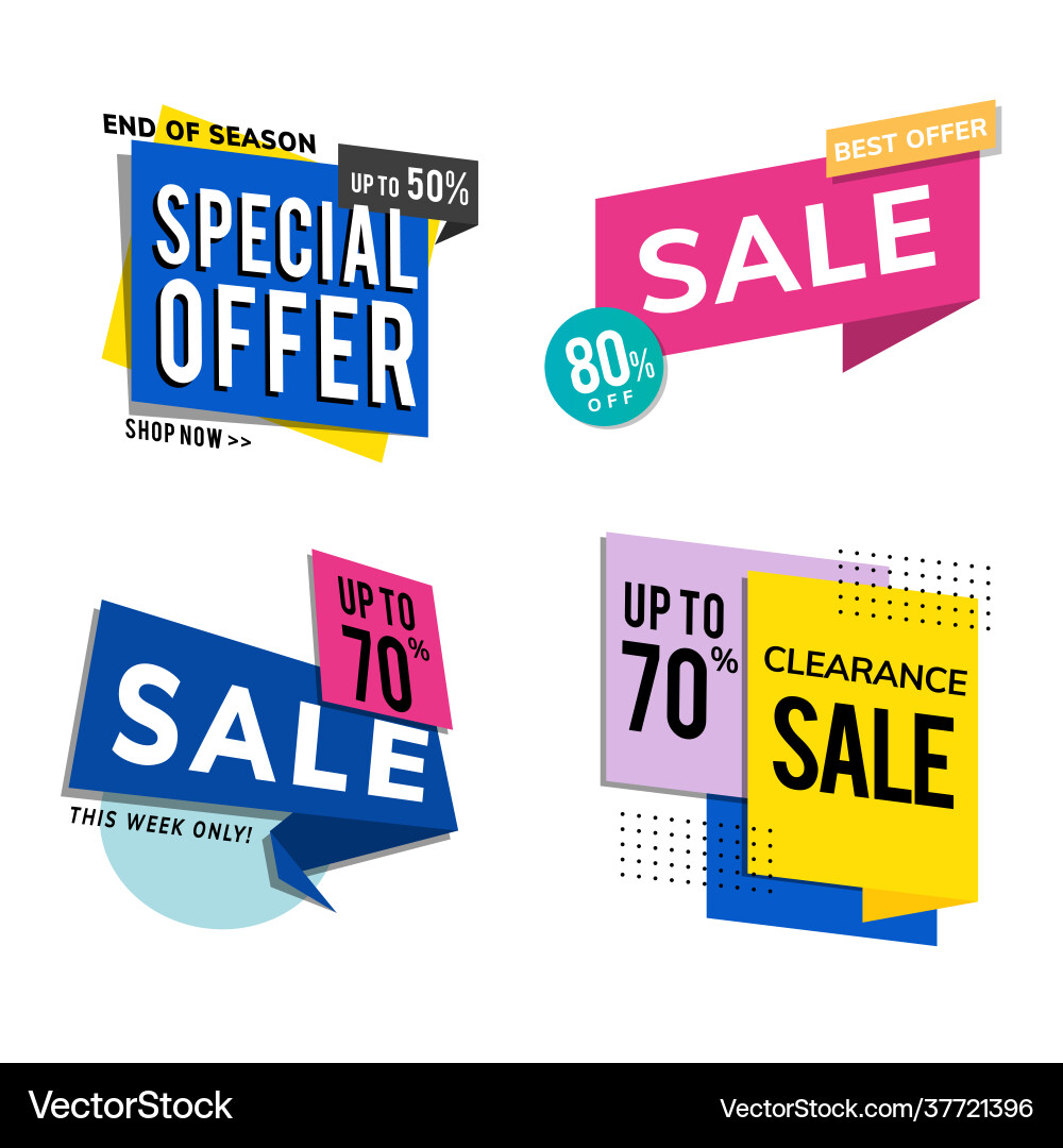 Sale promotion advertisements set Royalty Free Vector Image