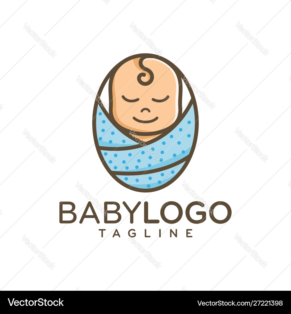 Baby logo design stock Royalty Free Vector Image