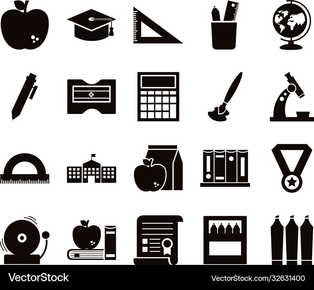 Bundle back to school supplies Royalty Free Vector Image