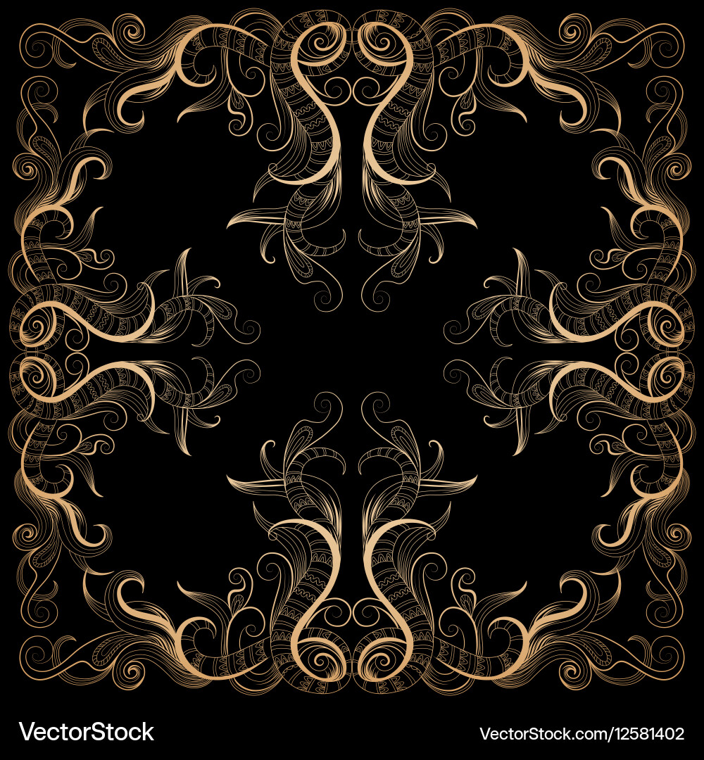 Background with filigree hand-drawing ornament Vector Image