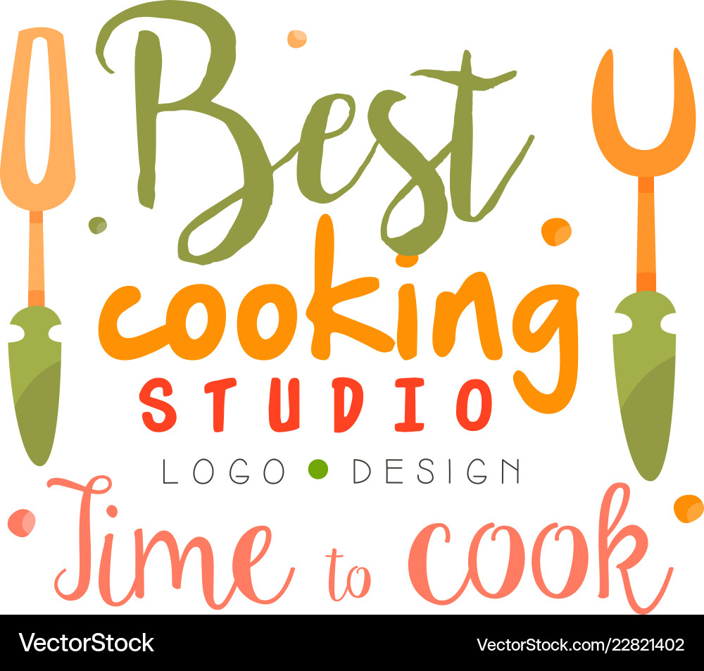 Best cooking studio time to cook logo design Vector Image