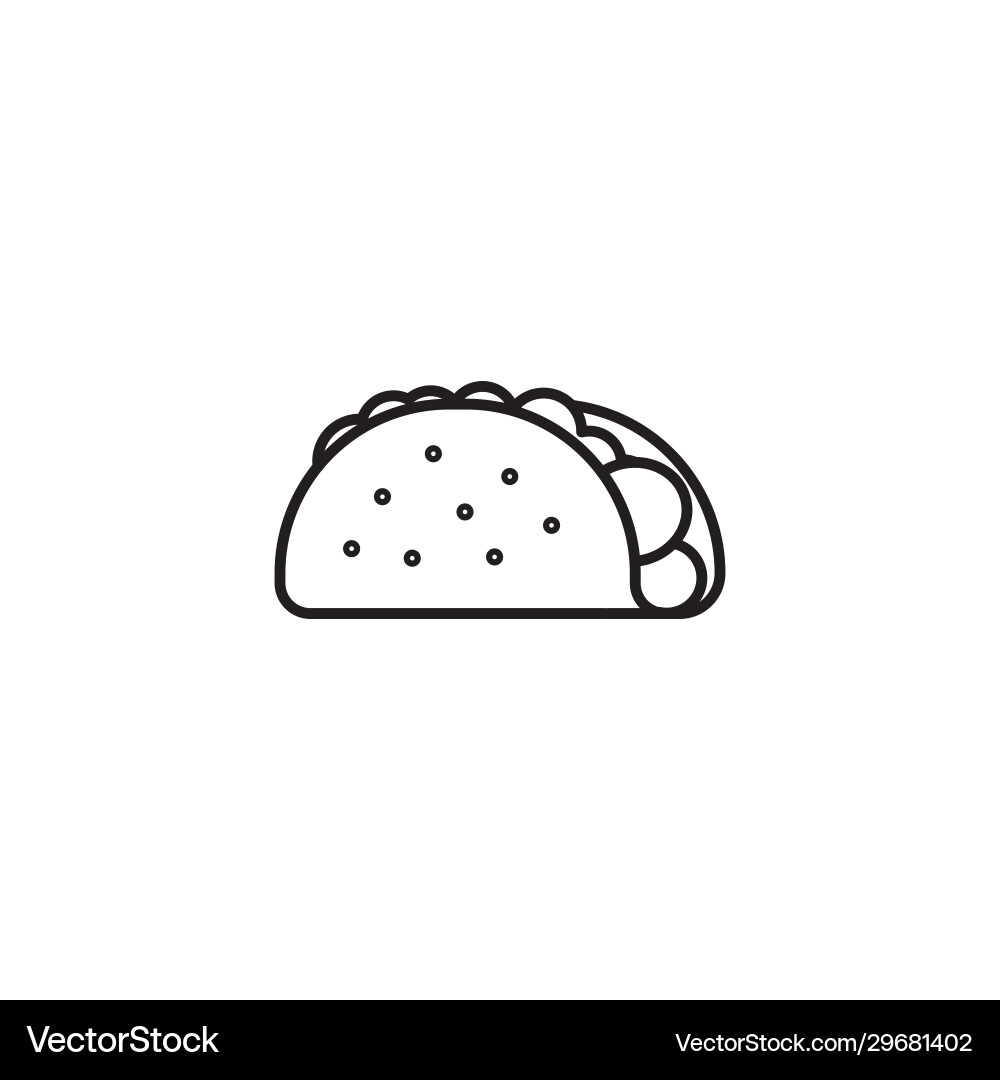 Taco icon on white background Royalty Free Vector Image