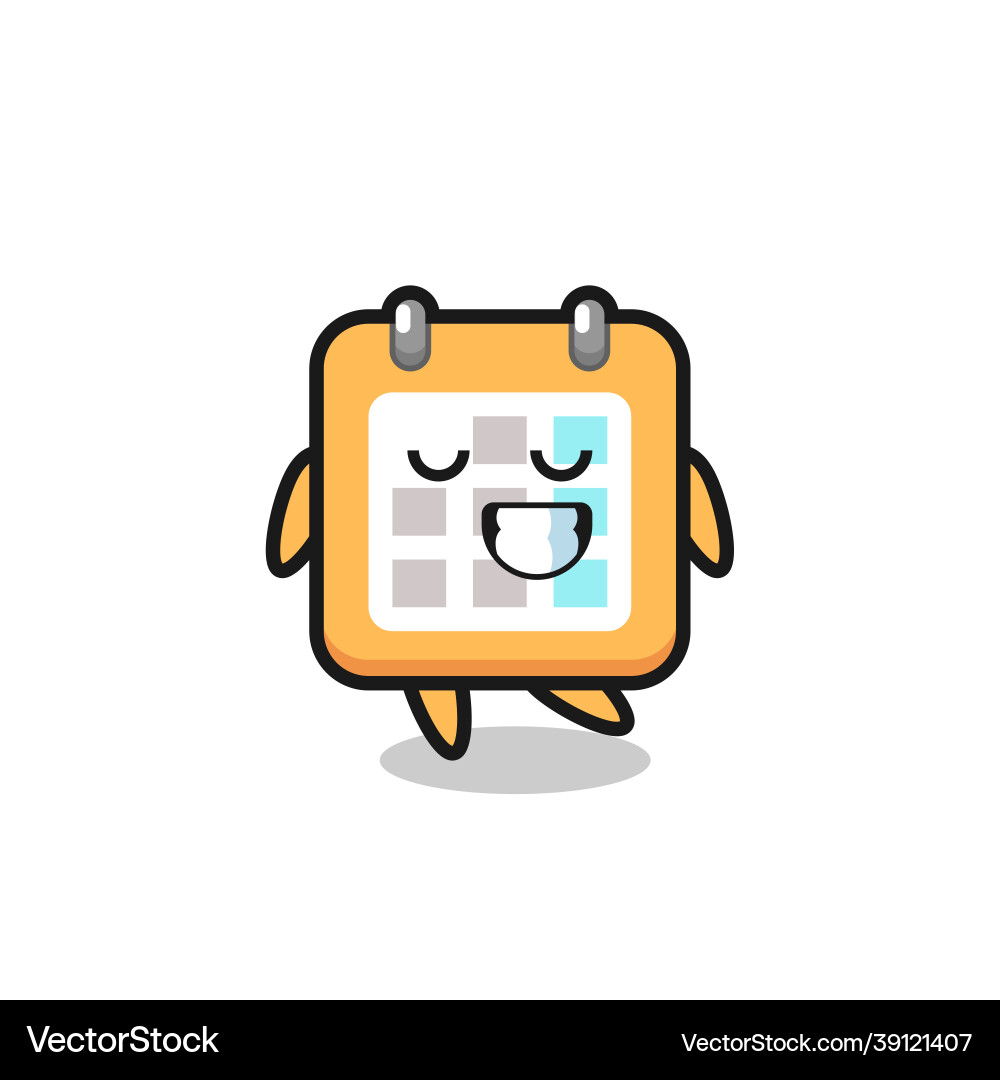 Calendar cartoon with a shy expression Royalty Free Vector