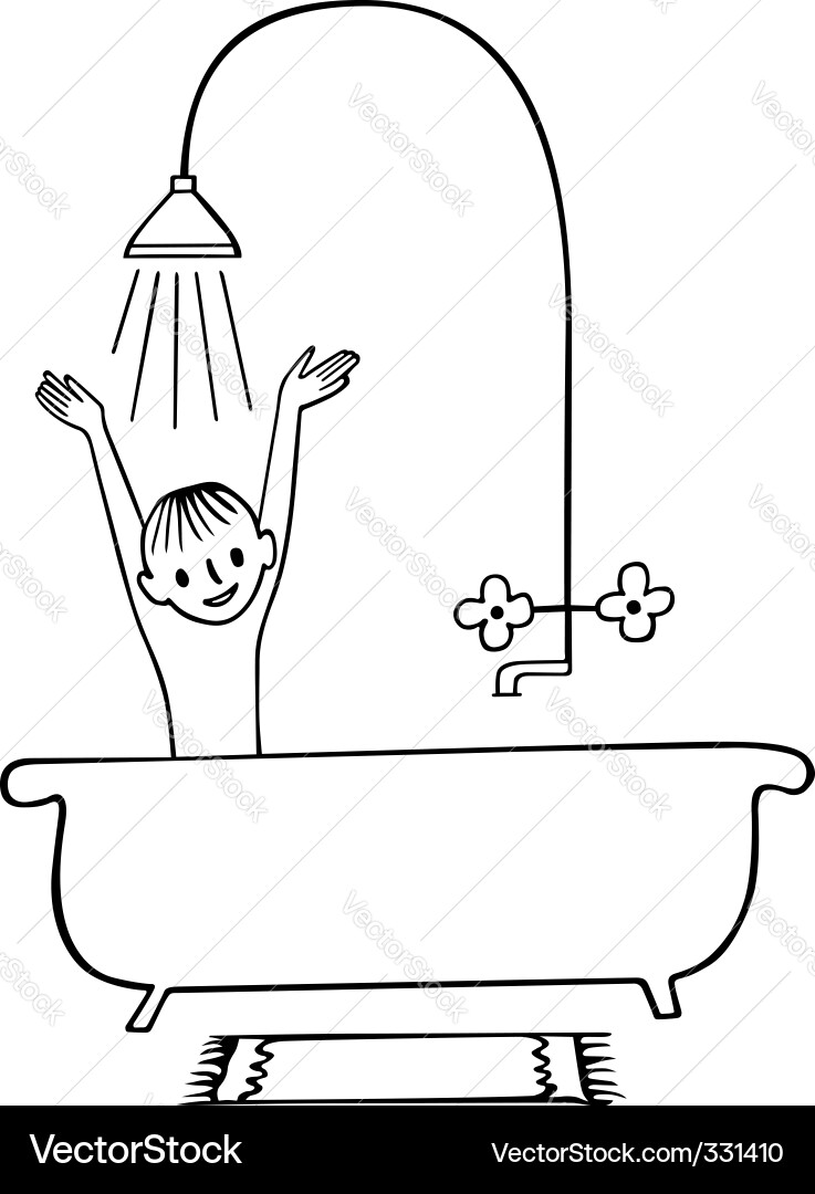 Taking a shower boy Royalty Free Vector Image - VectorStock