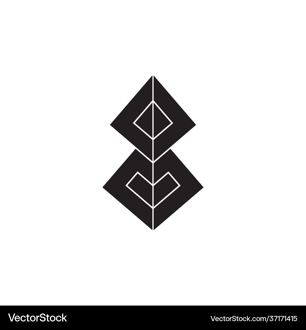 Triangle square 3d geometric logo Royalty Free Vector Image