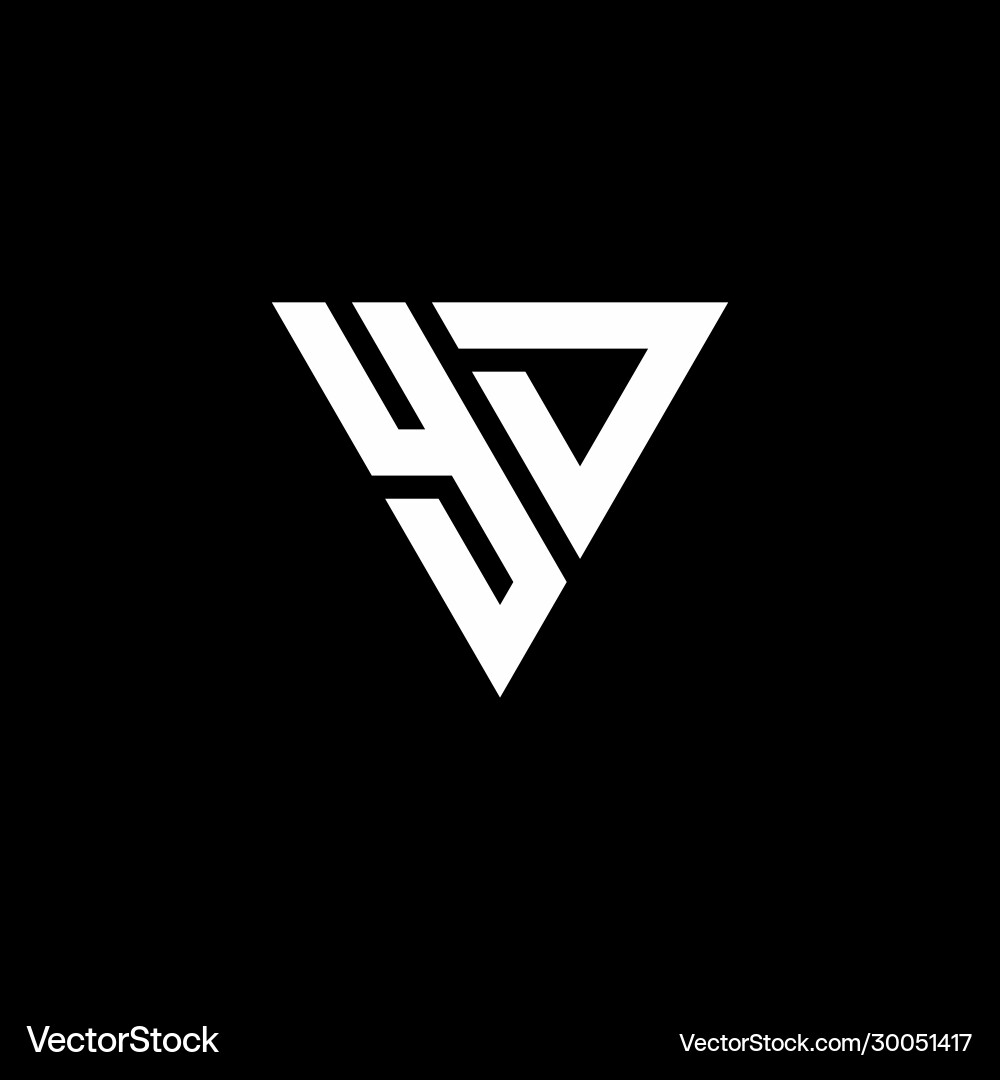 Yd logo letter monogram with triangle shape Vector Image