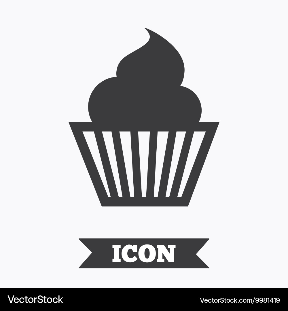 Muffin sign icon cupcake symbol Royalty Free Vector Image