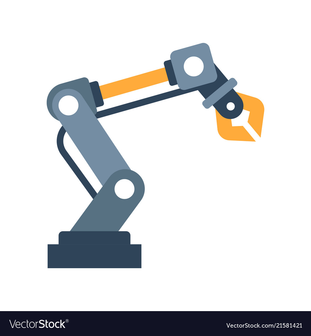 Robot arm flat Royalty Free Vector Image - VectorStock