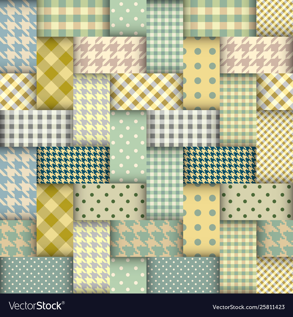 Patchwork textile pattern seamless quilting Vector Image