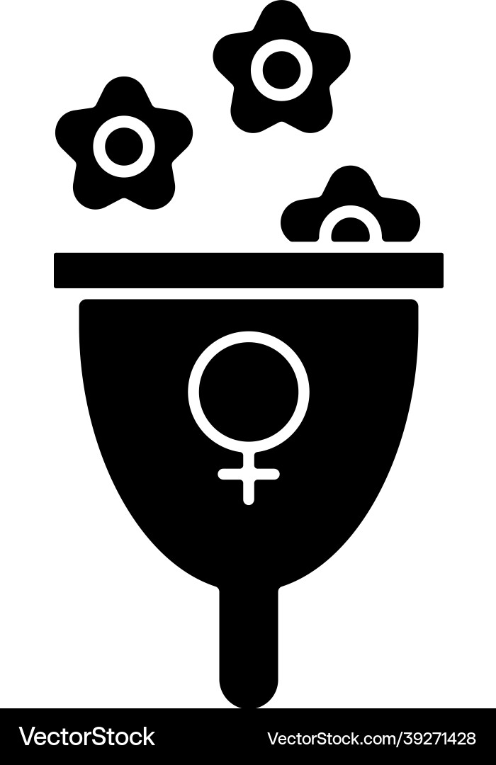 Femininity symbol black glyph icon Royalty Free Vector Image