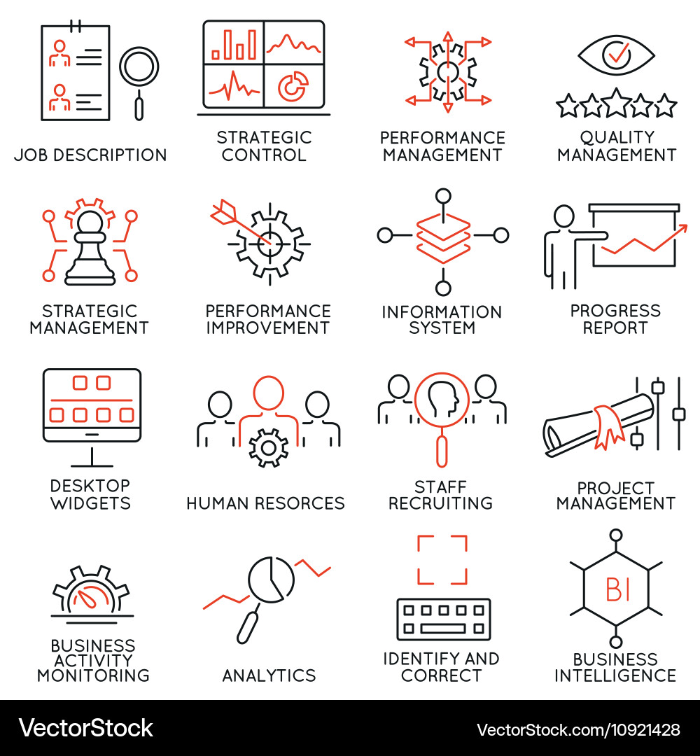 Strategy Management System icons - 2 Royalty Free Vector
