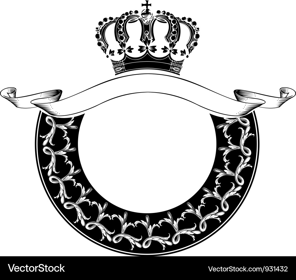 One Color Circle Royal Crown Composition Vector Image