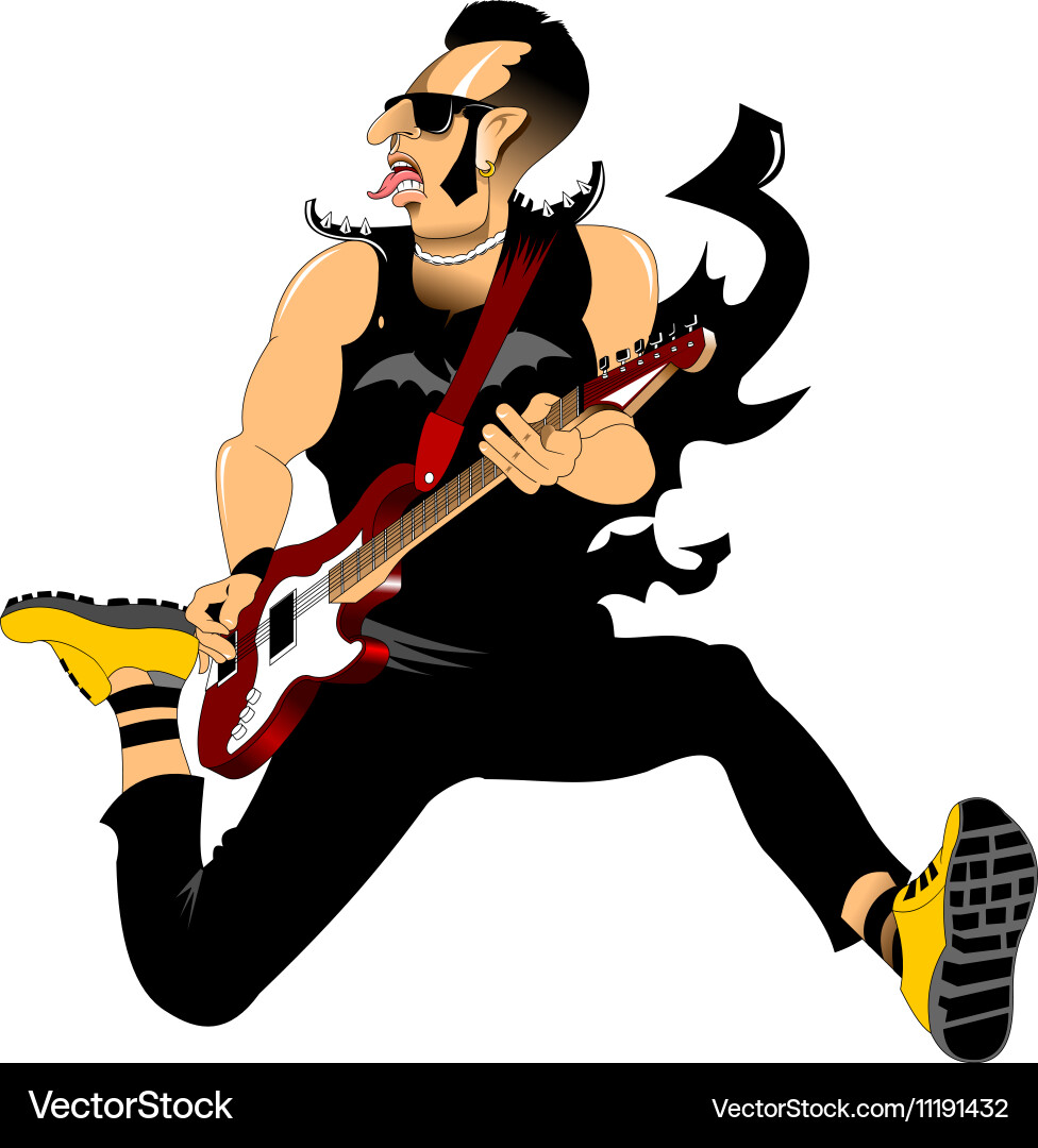 Rocker cartoon Royalty Free Vector Image - VectorStock