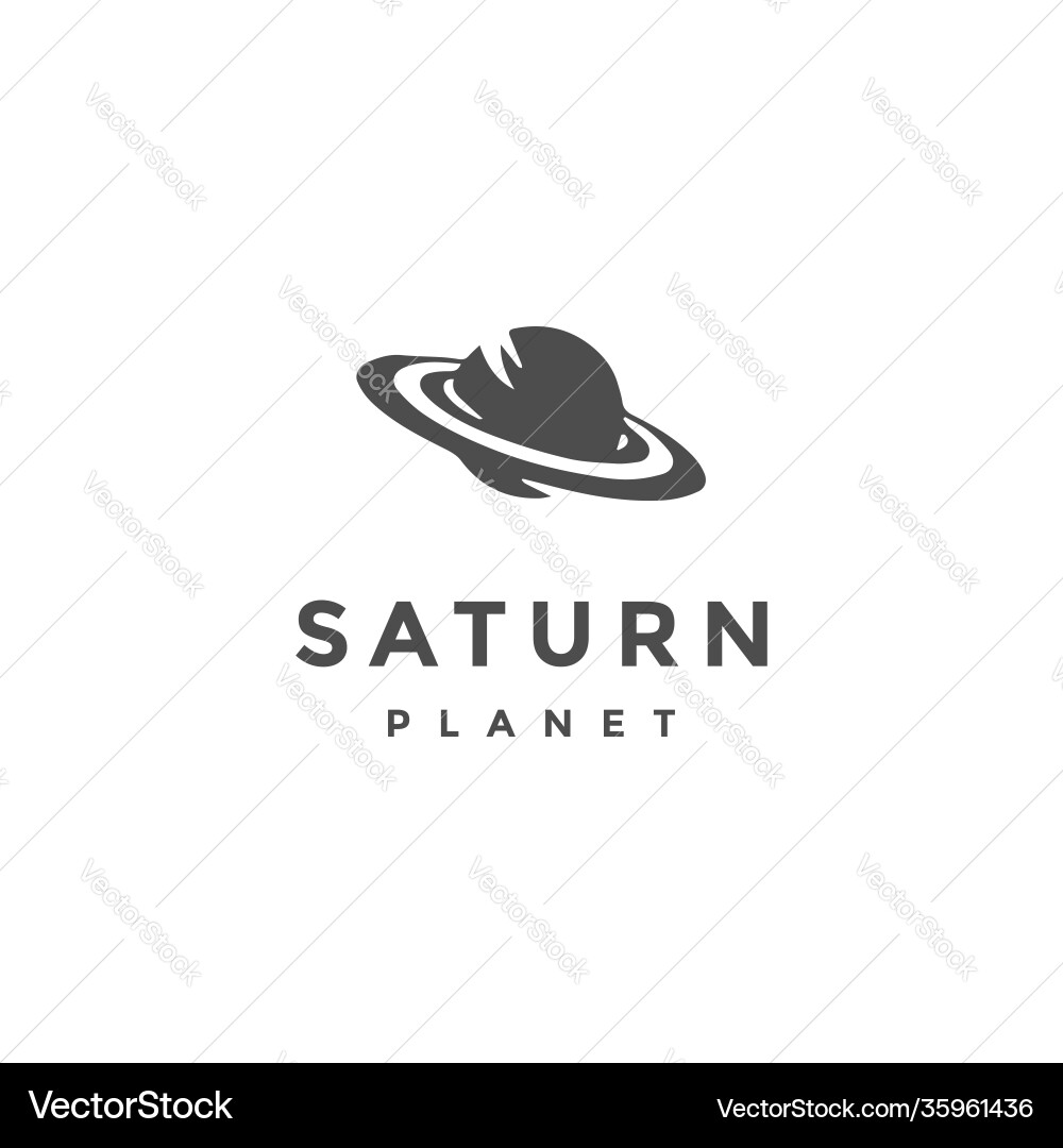 Saturn planet science logo design Royalty Free Vector Image