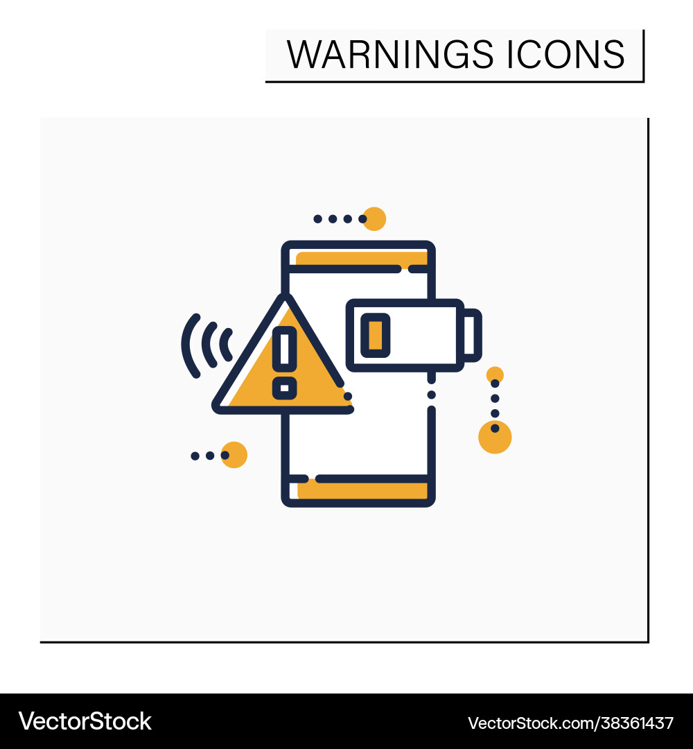 Battery notification color icon Royalty Free Vector Image