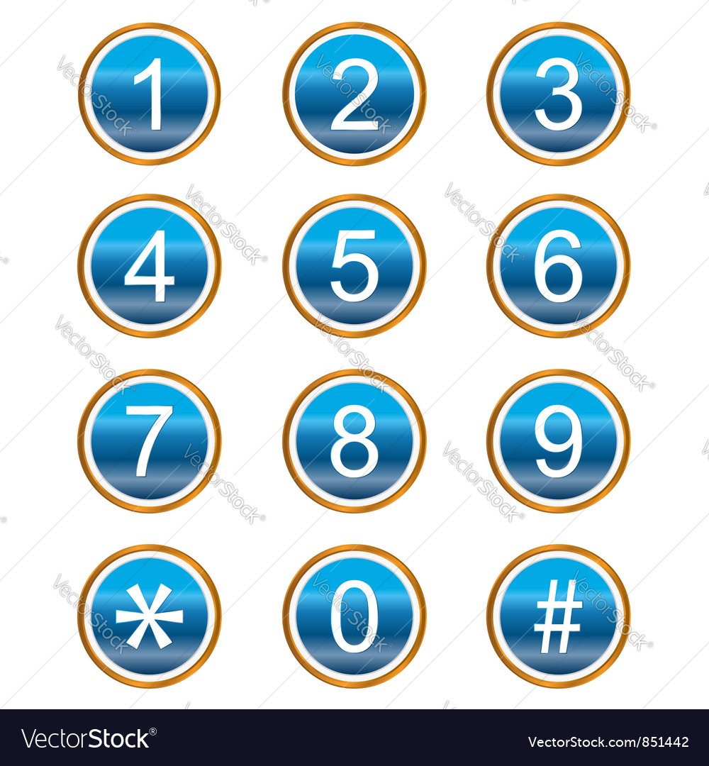 Numbers icons Royalty Free Vector Image - VectorStock