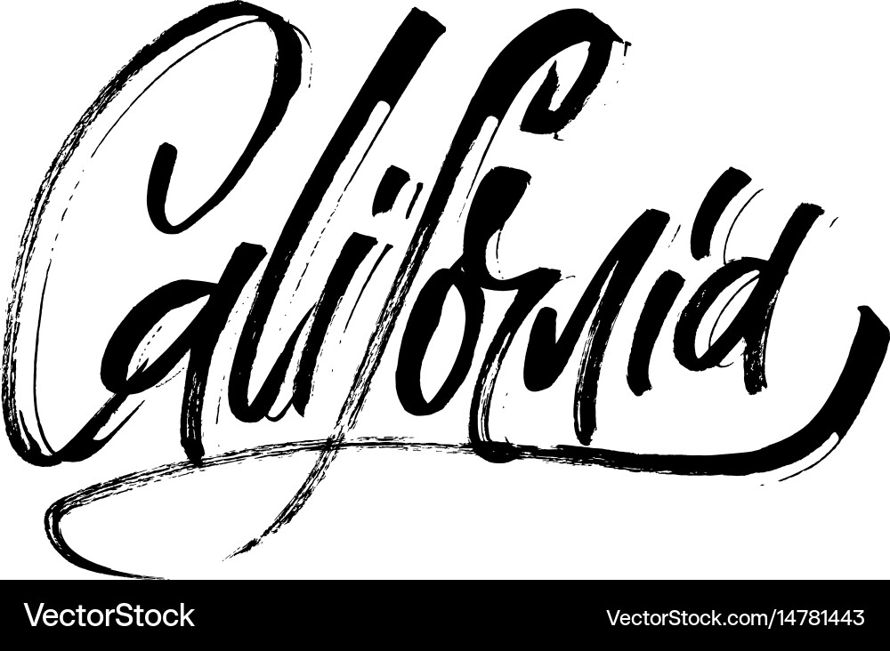 California modern calligraphy hand lettering for Vector Image