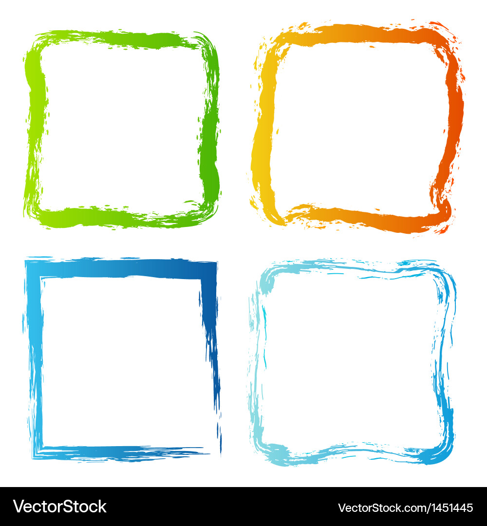 Grunge painted colorful borders Royalty Free Vector Image