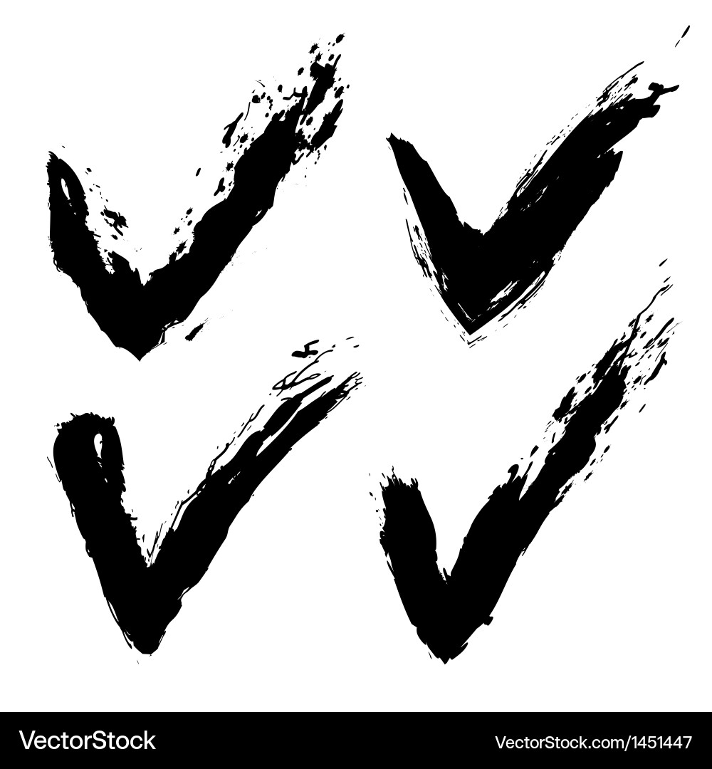 Grunge check marks Royalty Free Vector Image - VectorStock