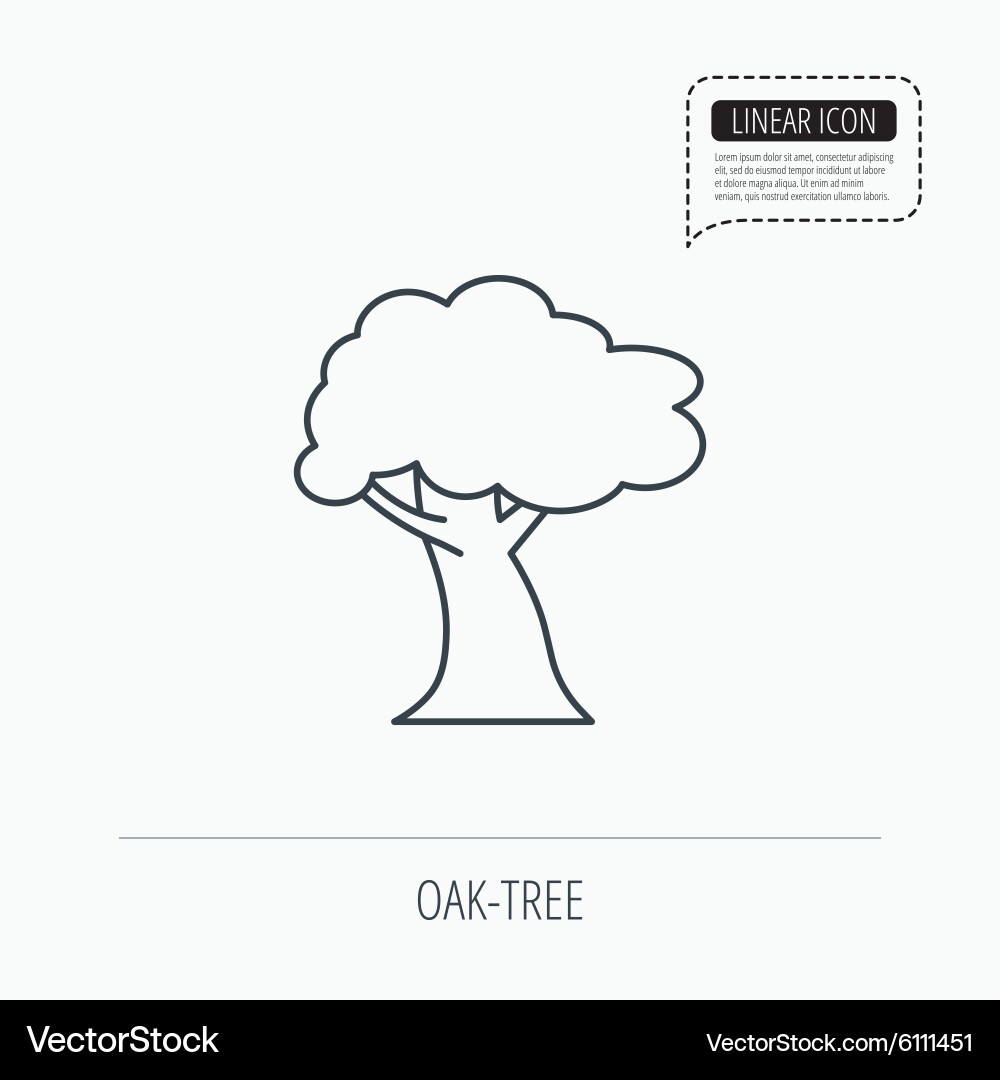 Oak tree icon forest wood sign Royalty Free Vector Image